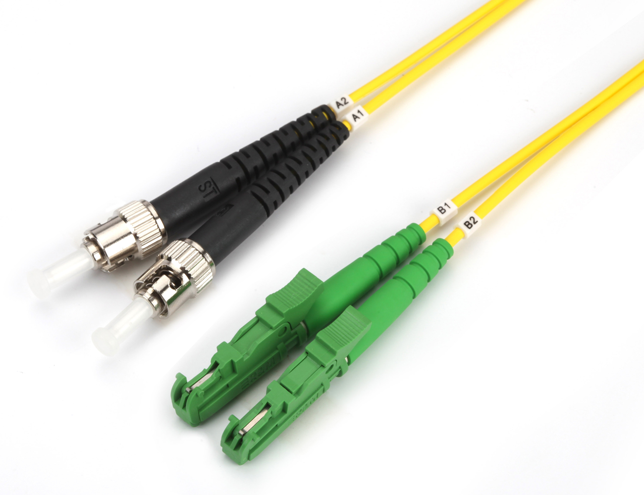 ST/PC-E2000/APC 9/125 SM DX L:X FO PATCHCORD- TTAF Fiber Optik